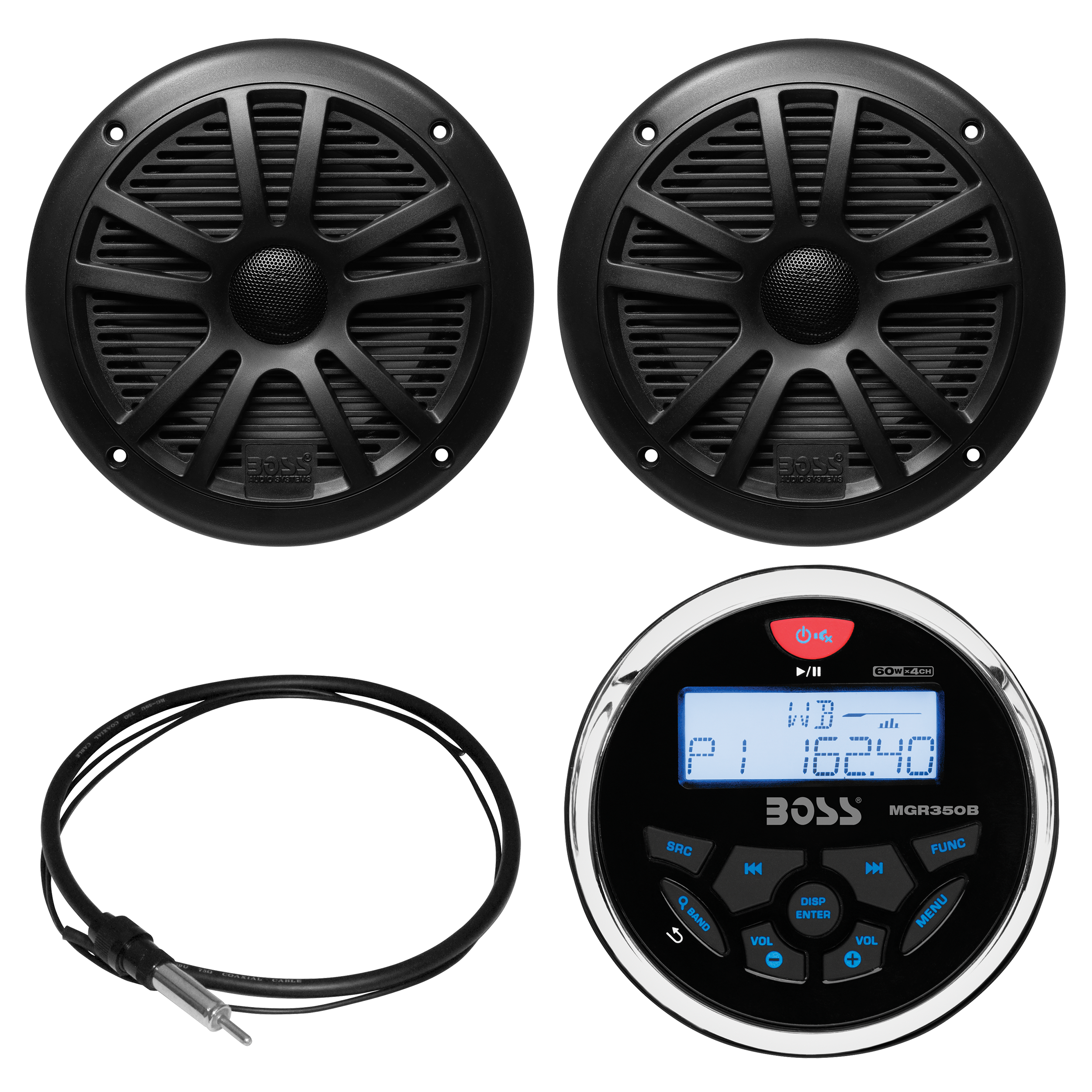 BOSS Audio Systems MCKGB350B.6 6.5 Inch Speakers and Marine IPX6 ...