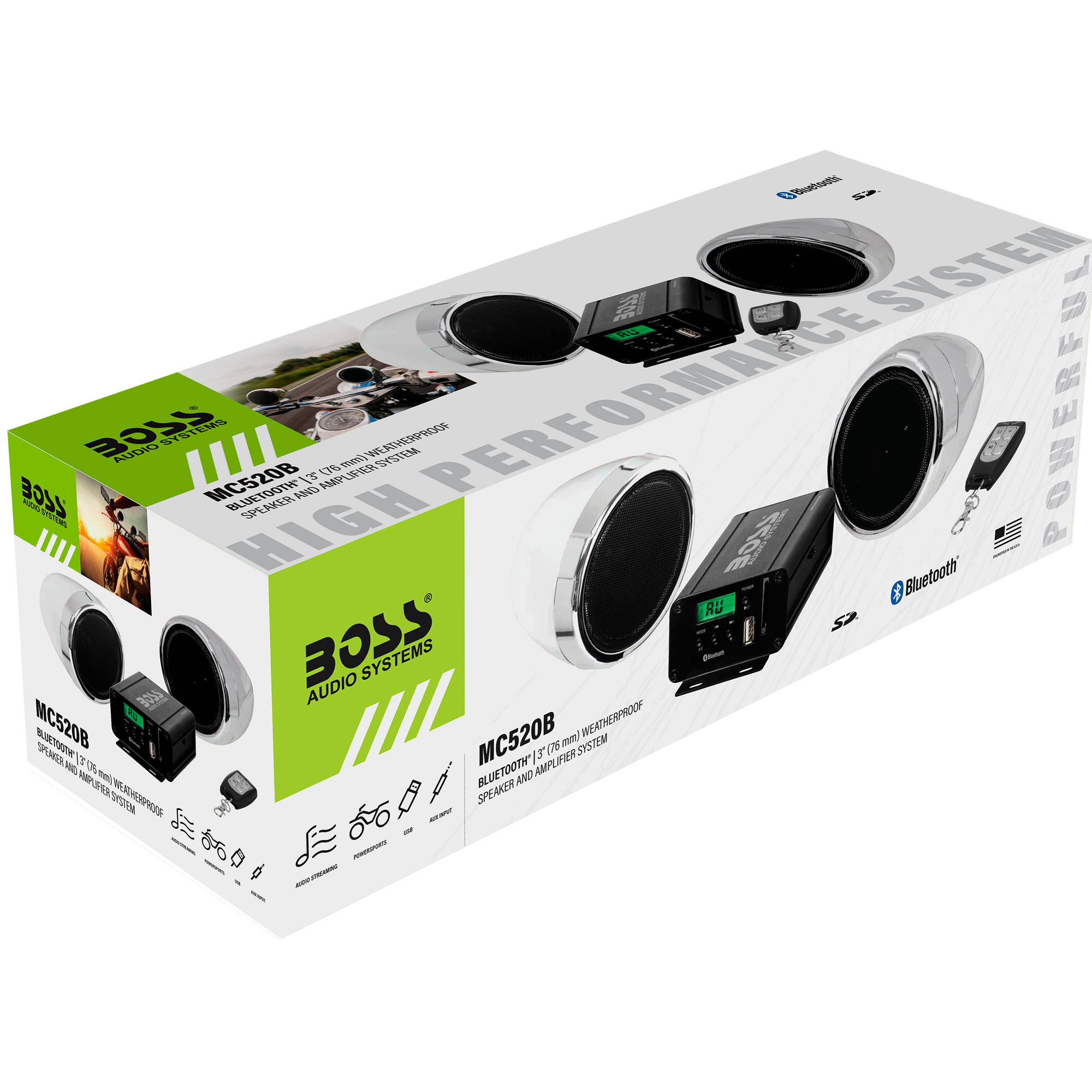 BOSS Audio Systems MC520B 3 Inch Motorcycle Speakers and Amplifier ...