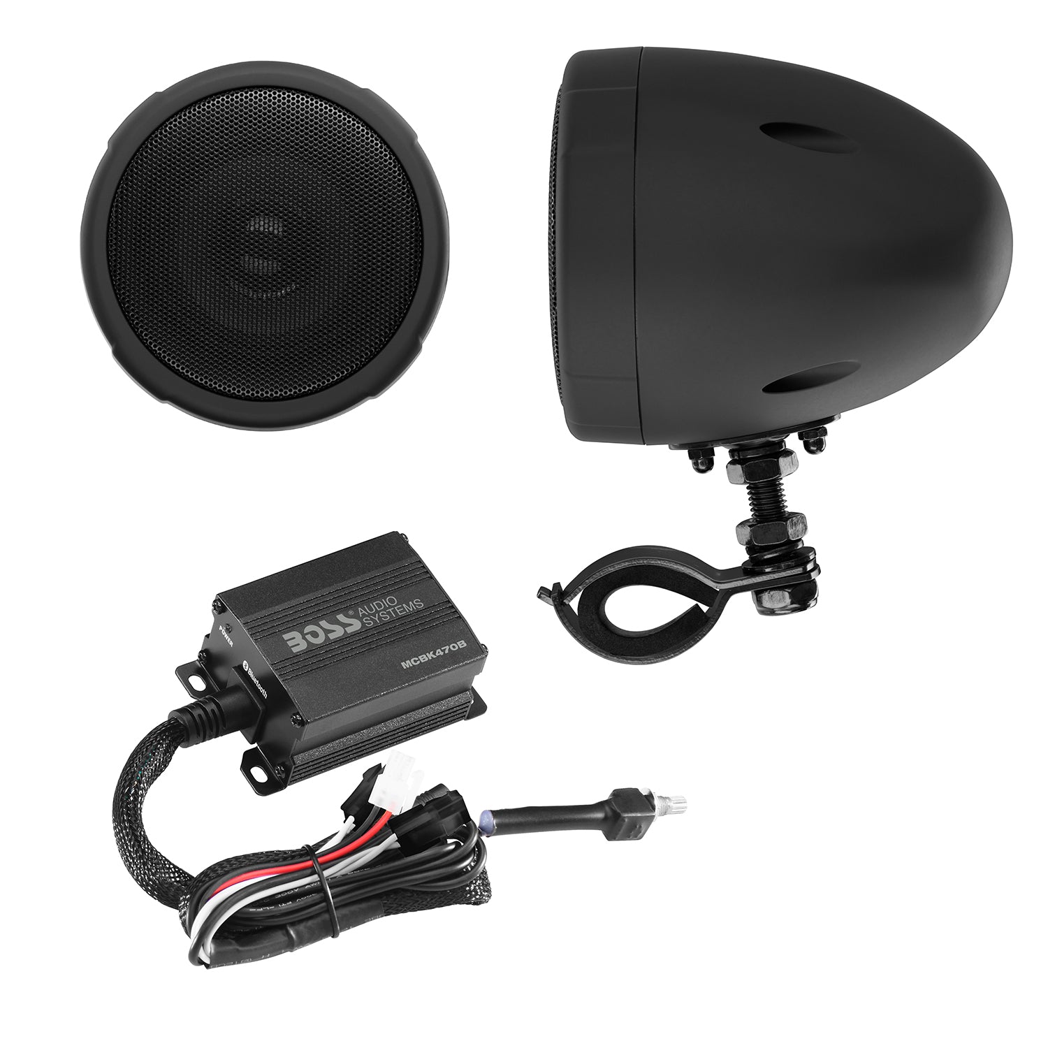 BOSS Audio Systems MCBK470B 3 Inch Motorcycle Speakers and Amplifier ...