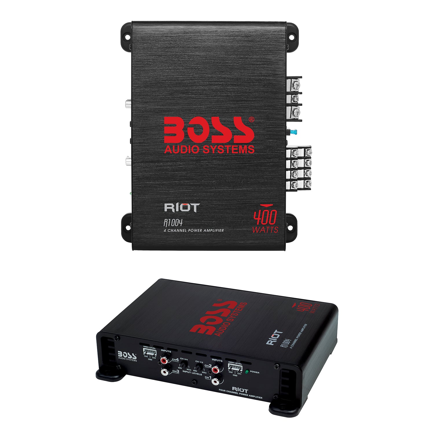 BOSS Audio Systems R1004 Riot Series 4 Channel Class A/B Car Amplifier ...