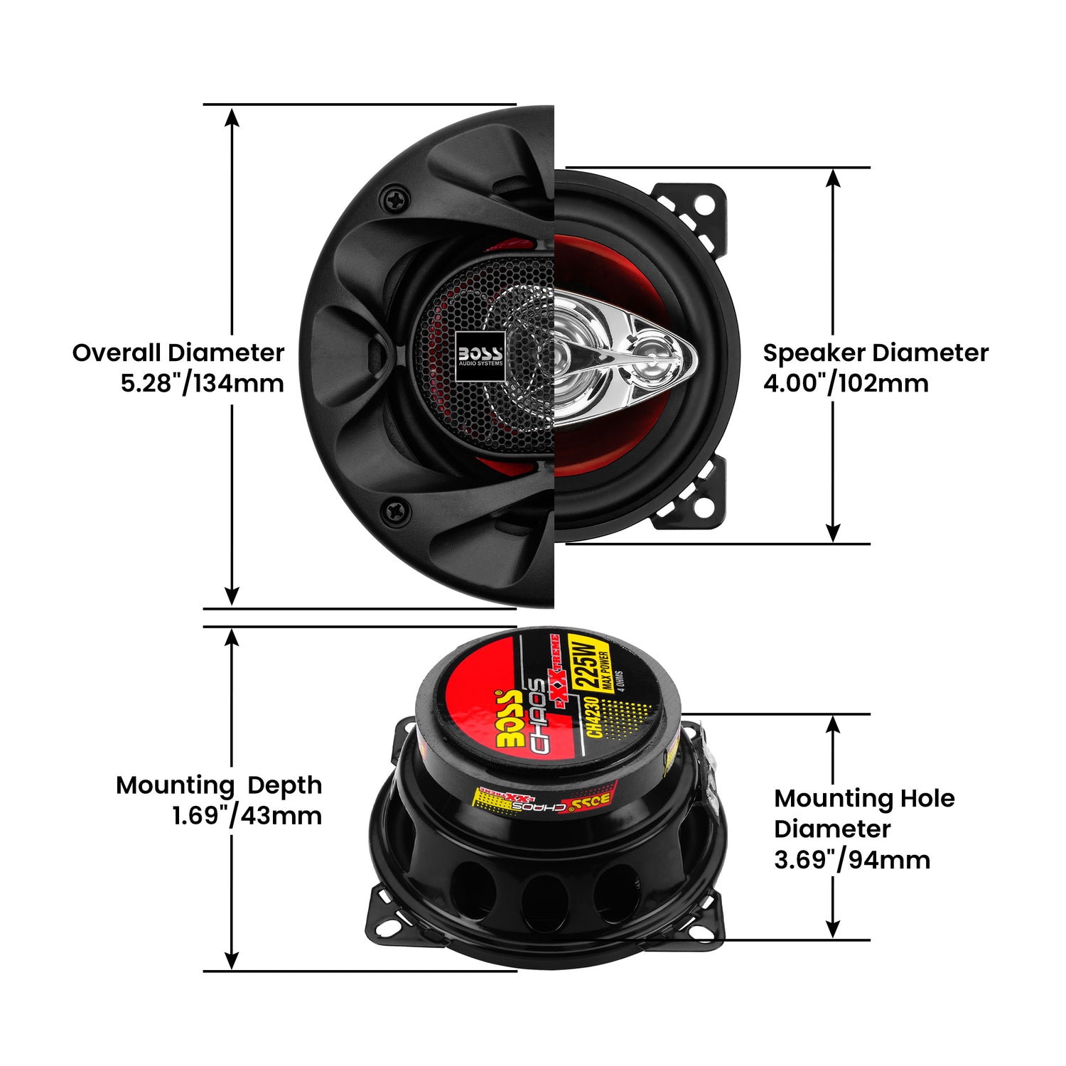 BOSS Audio Systems CH4230 Chaos Exxtreme Series 4 Inch Car Door ...
