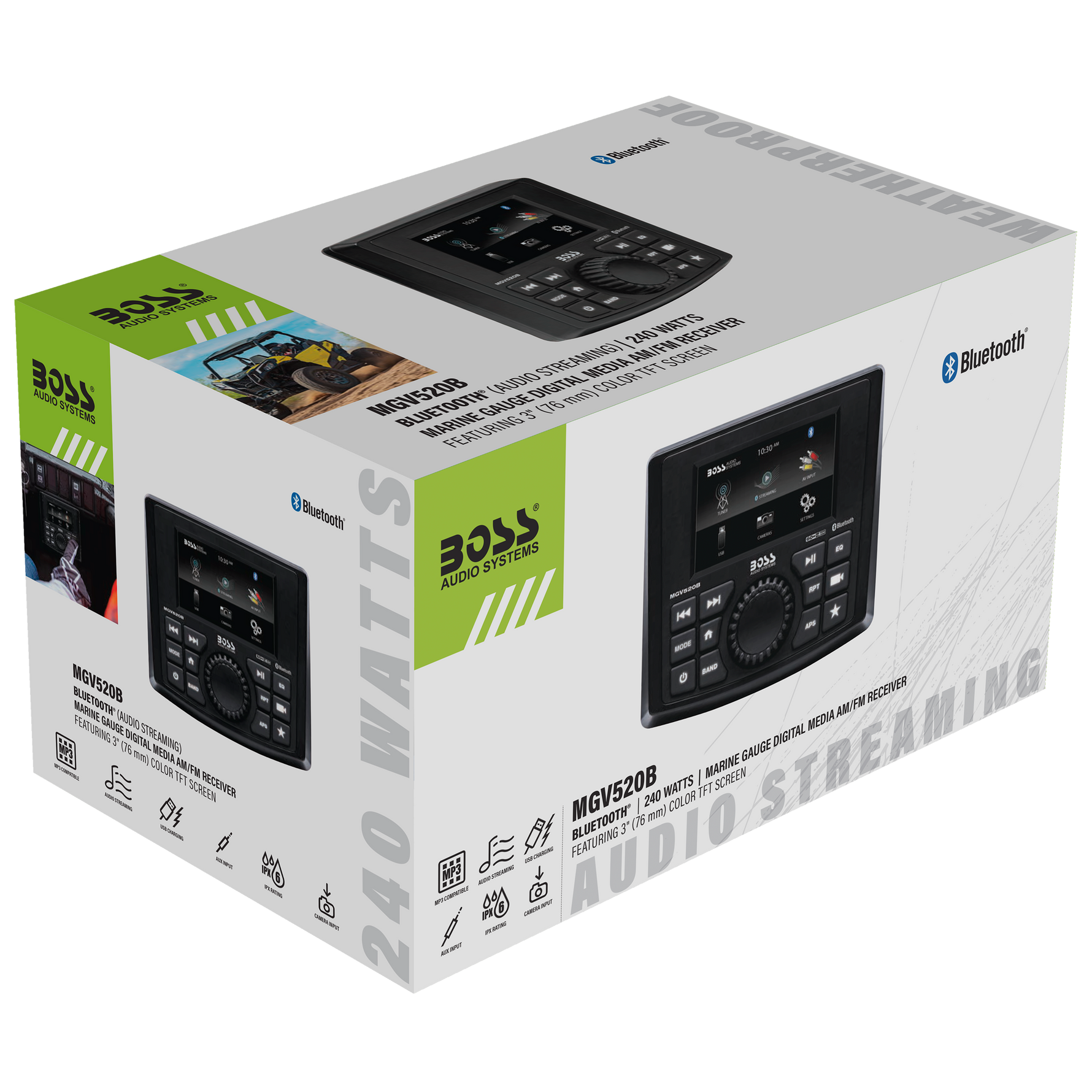 BOSS Audio Systems MGV520B Marine Boat Stereo Gauge Receiver ...