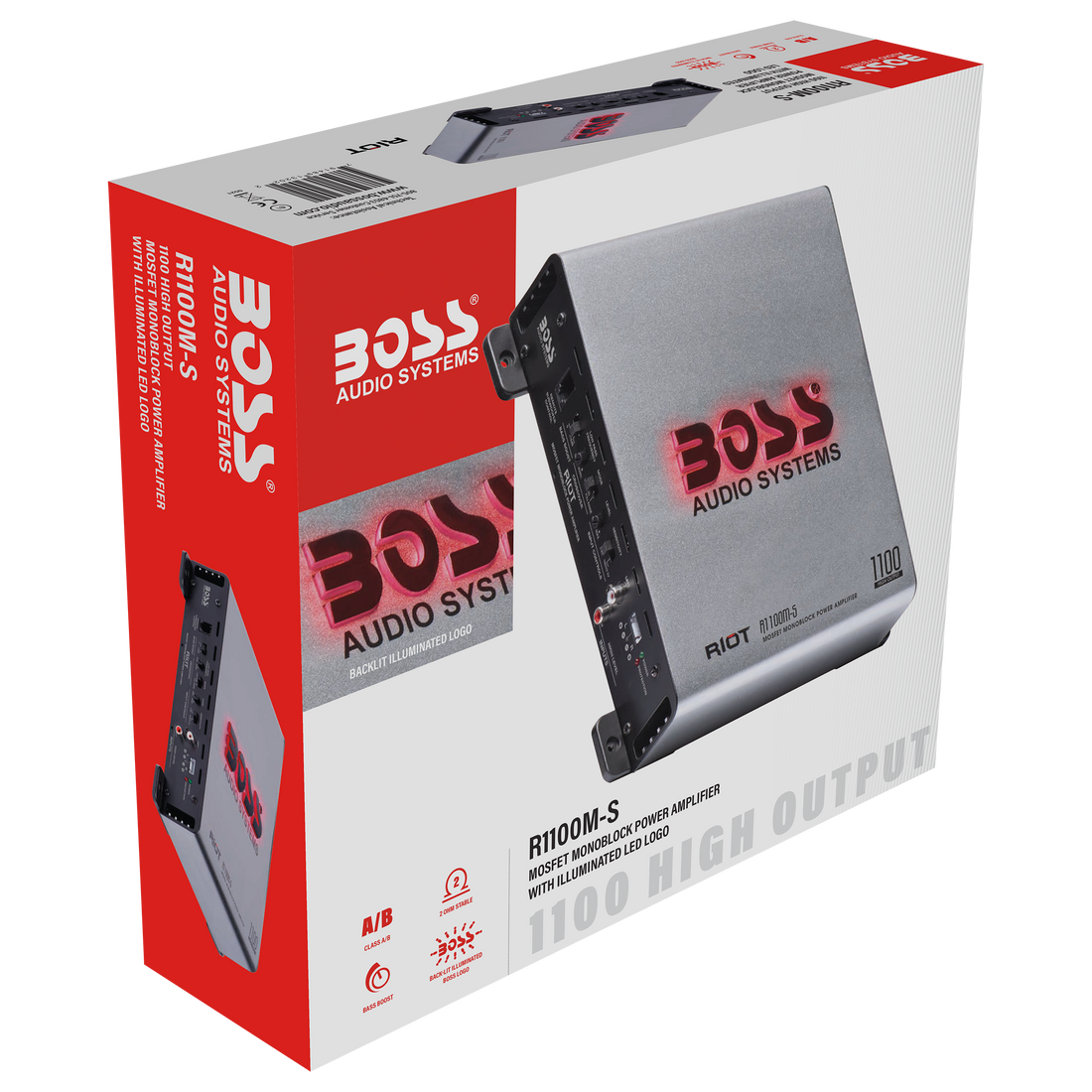 BOSS Audio Systems R1100M-S Monoblock Car Amplifier - 1100 High Output ...