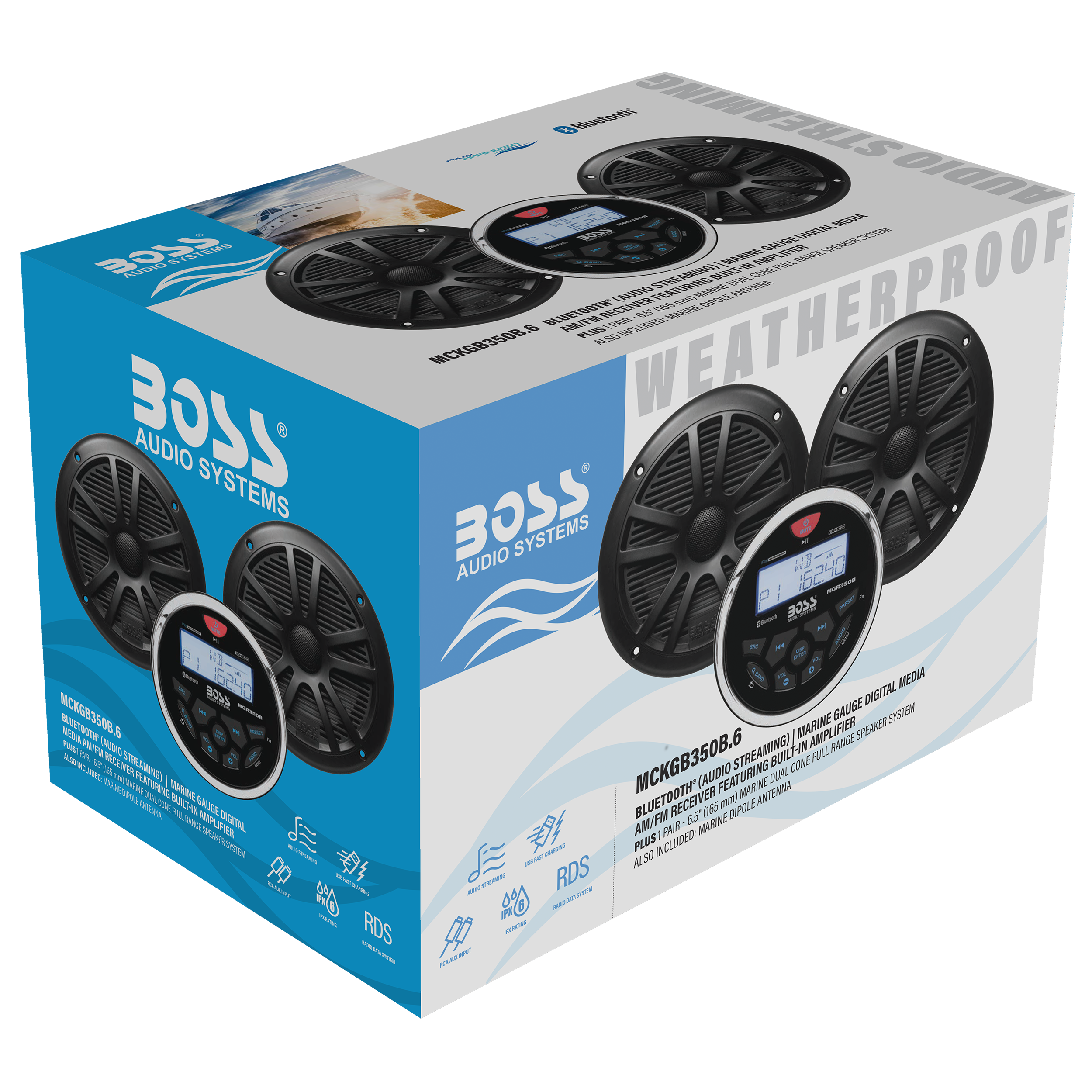 BOSS Audio Systems MCKGB350B.6 6.5 Inch Speakers and Marine IPX6 ...