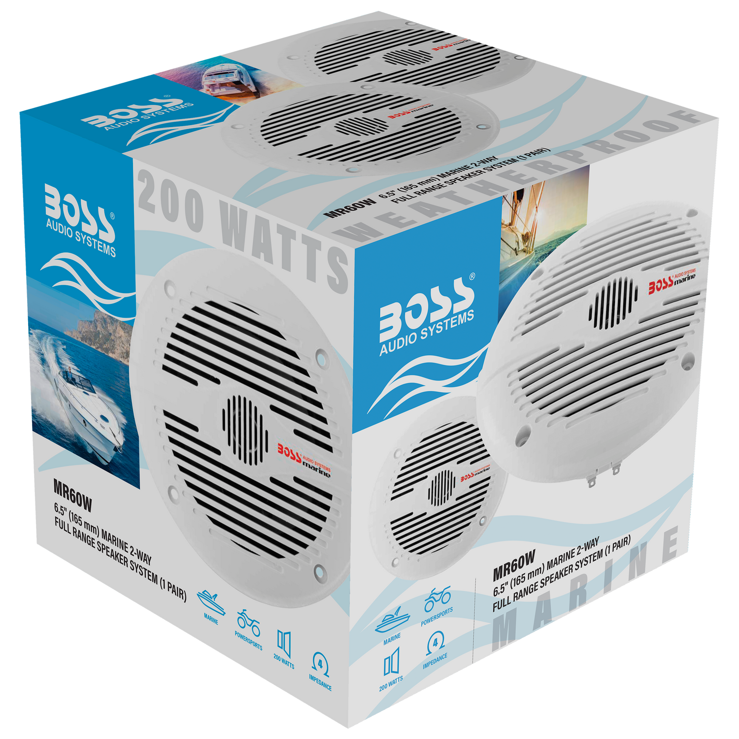 BOSS Audio Systems MR60W 6.5 inch Marine Boat Stereo Speakers - 200 ...