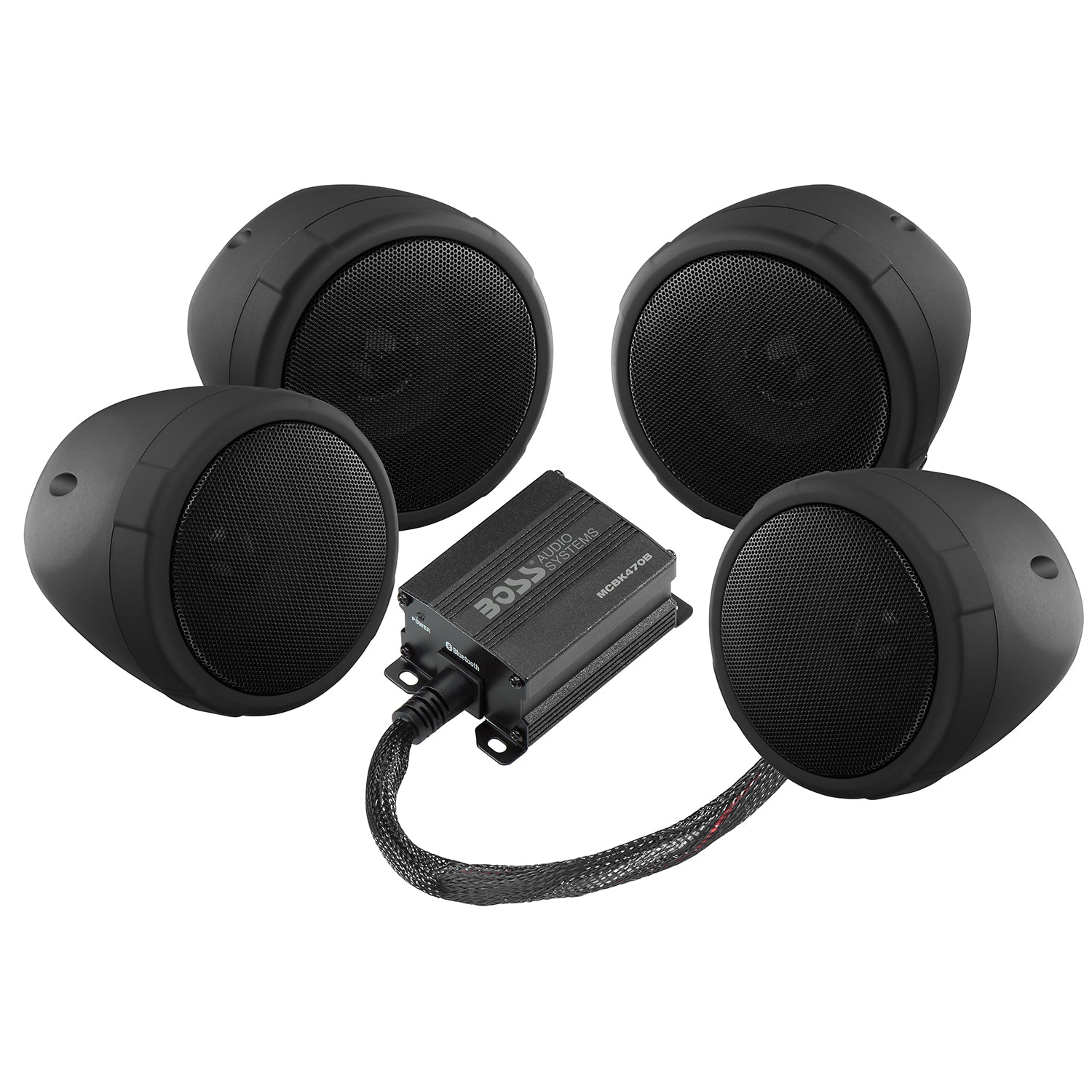 BOSS Audio Systems MCBK470B 3 Inch Motorcycle Speakers and Amplifier ...