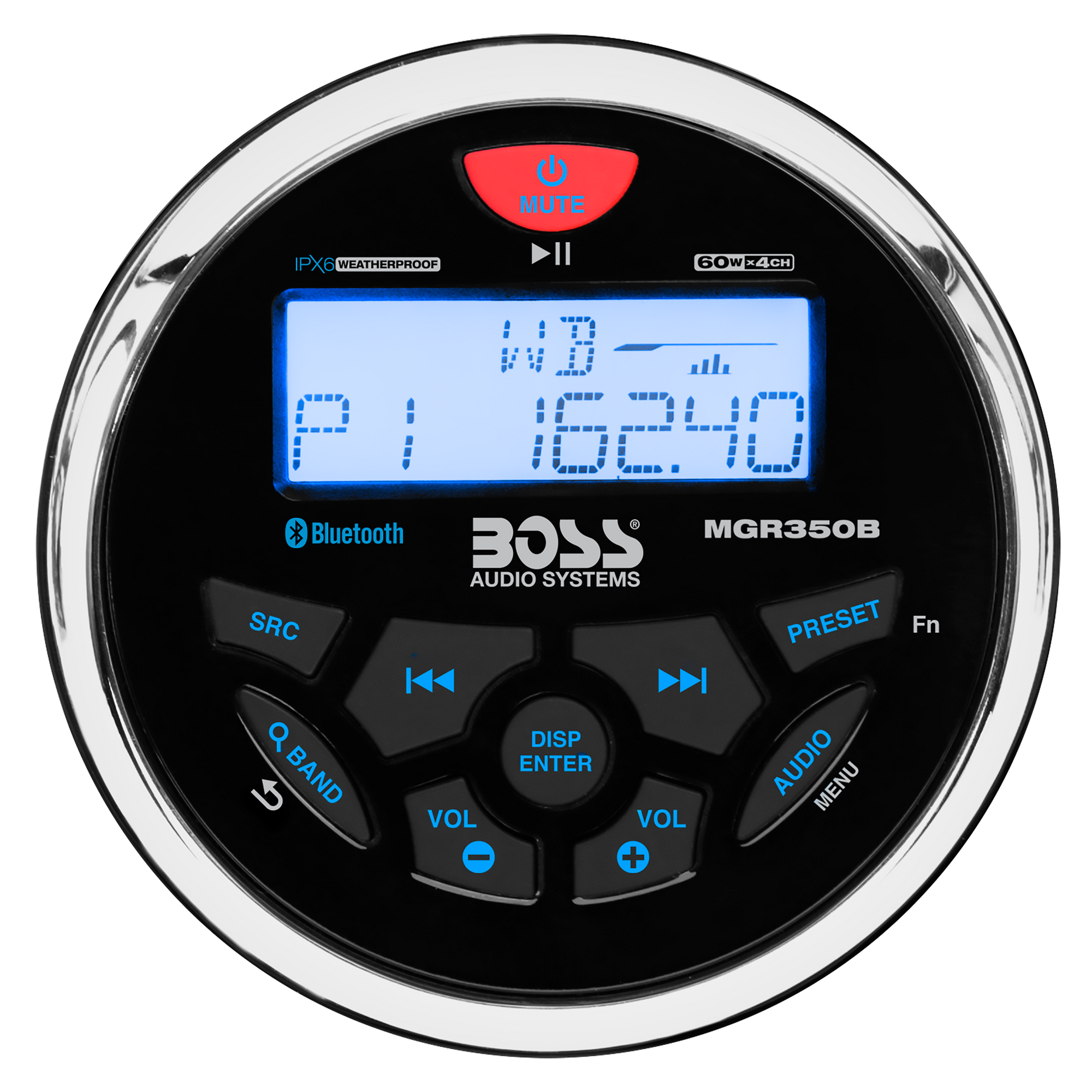 BOSS Audio Systems MGR350B Marine Boat Stereo Gauge Receiver ...