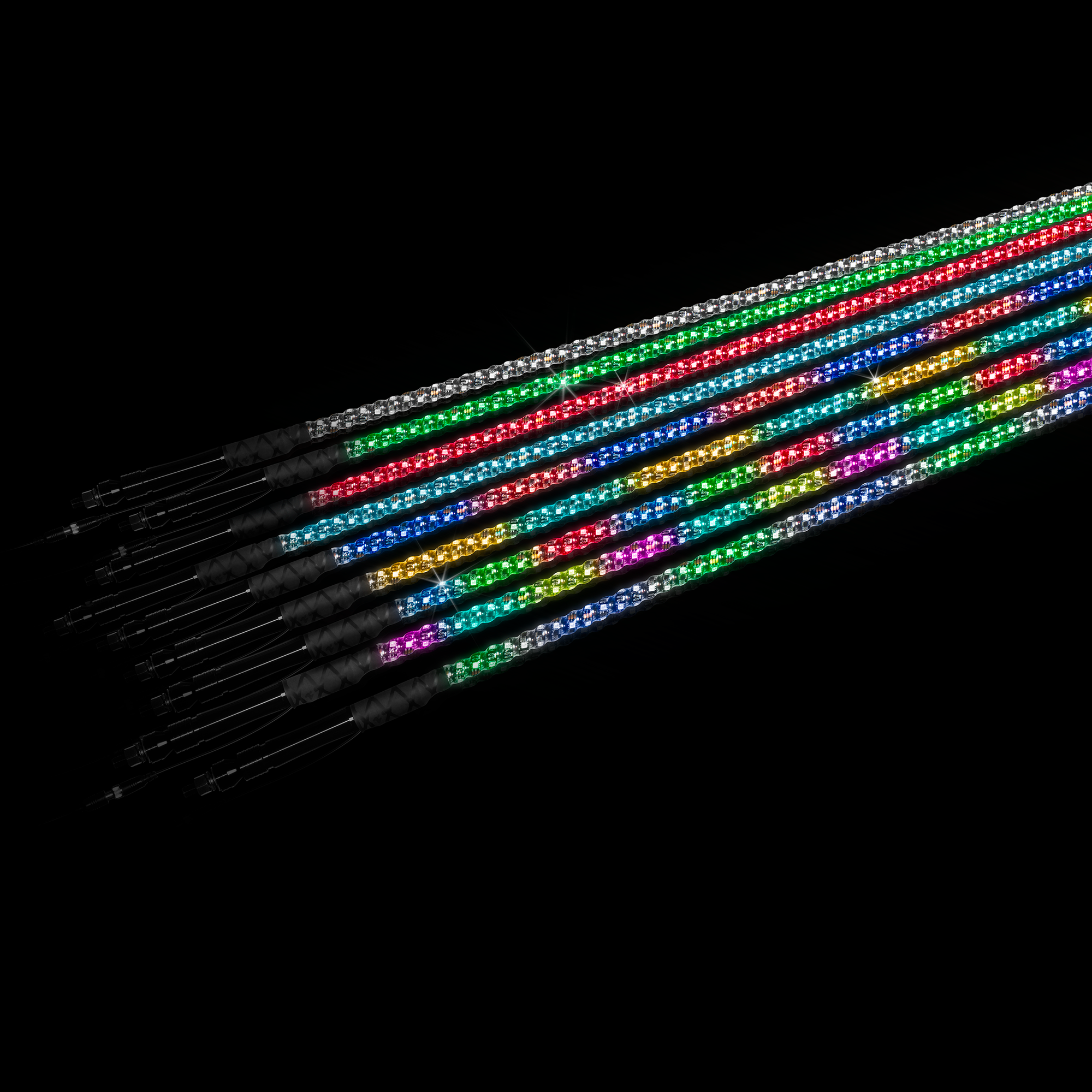 BOSS Audio Systems XP4 ATV Chasing LED Whip - 48-inch, 360-degree RGB ...