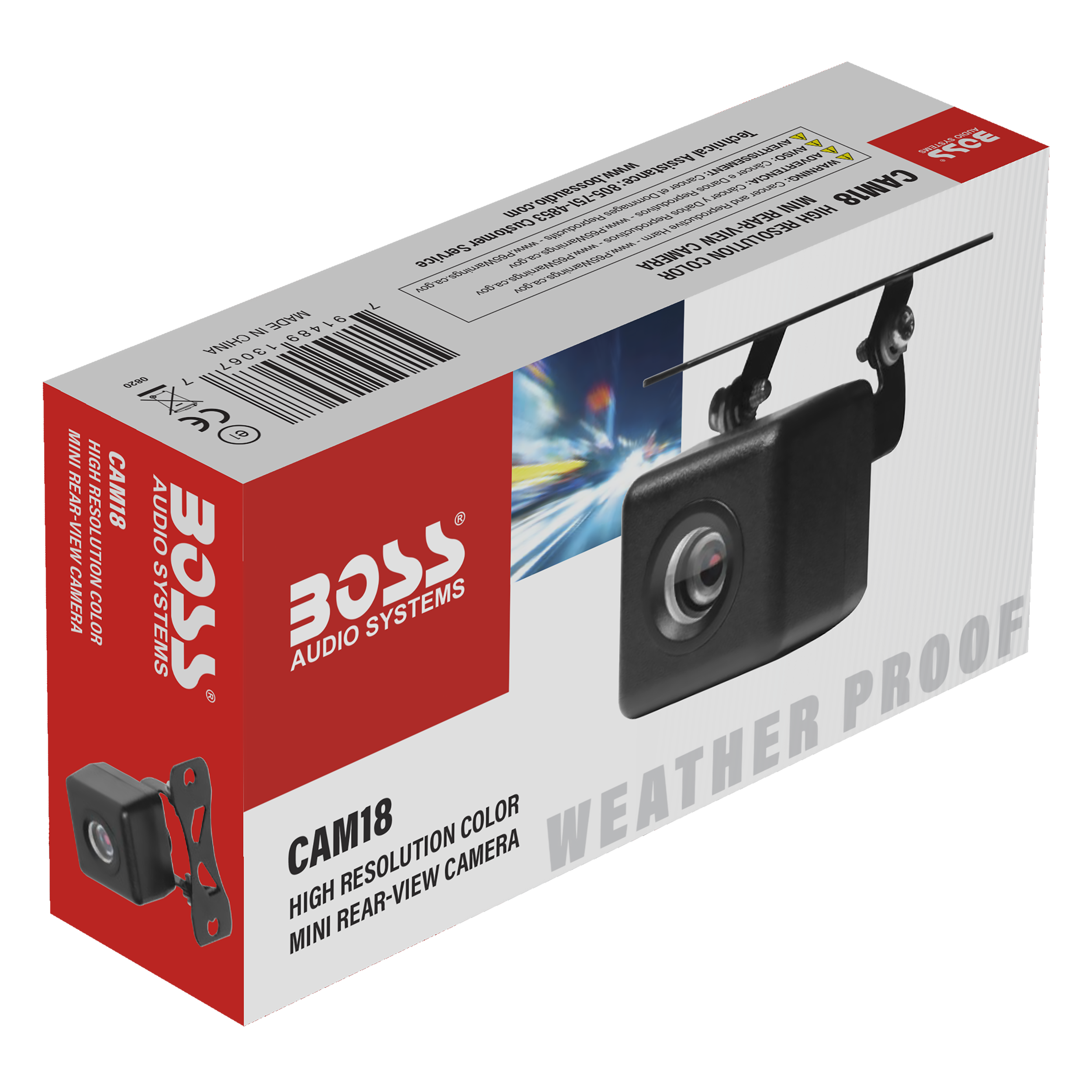 BOSS Audio Systems CAM18 Reverse Rearview Backup Car Camera - 170° Wide ...